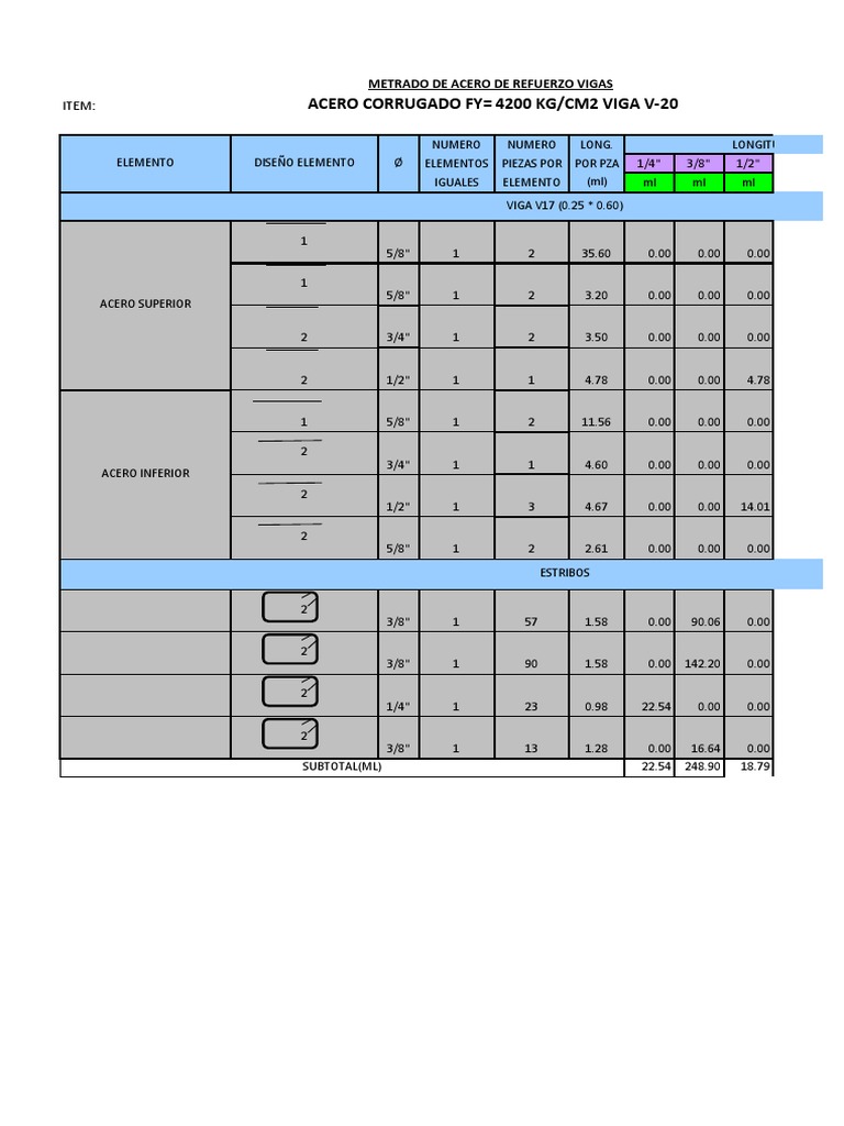 Clase 05 Metrado de Acero Viga 20 2023-0 | PDF