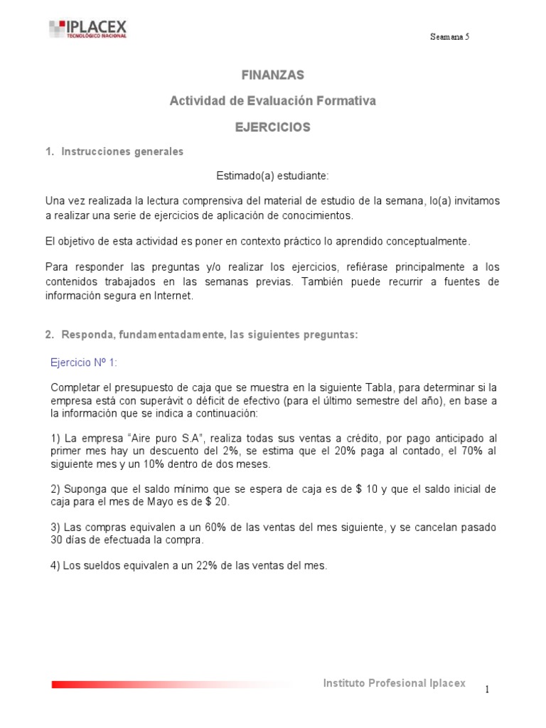 Ej 5 | PDF | Inventario | Presupuesto