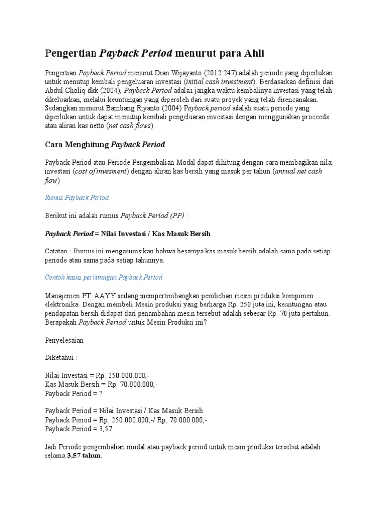13-14-Contoh Payback Period | PDF