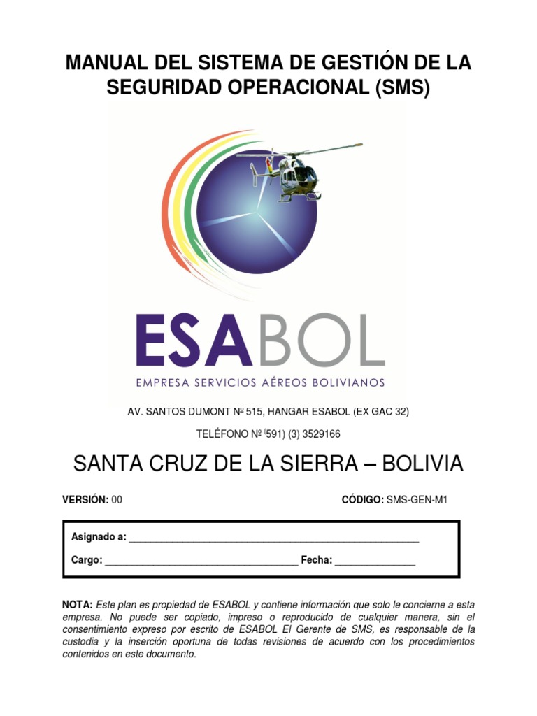 MANUAL SMS ESABOL Septiembre 2019 PDF | PDF | Evaluación de riesgos | Riesgo