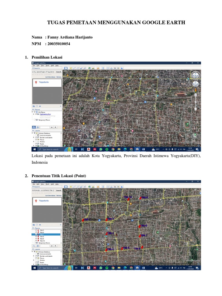 Fanny Ardiana Harijanto - Tugas SIG Pemetaan Dengan Google Earth | PDF