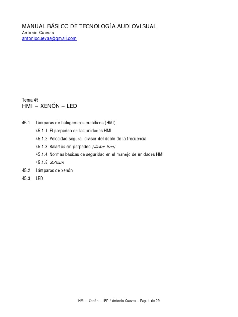 Luz HMI Xenón LED | PDF | Diodo emisor de luz | Ingenieria Eléctrica
