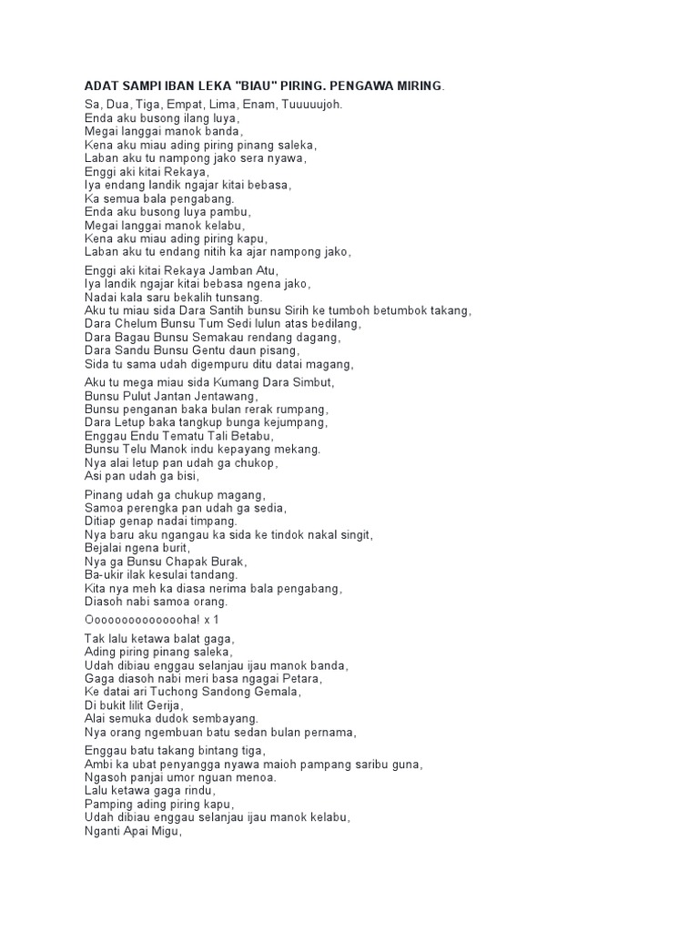Adat Sampi Iban Leka | PDF