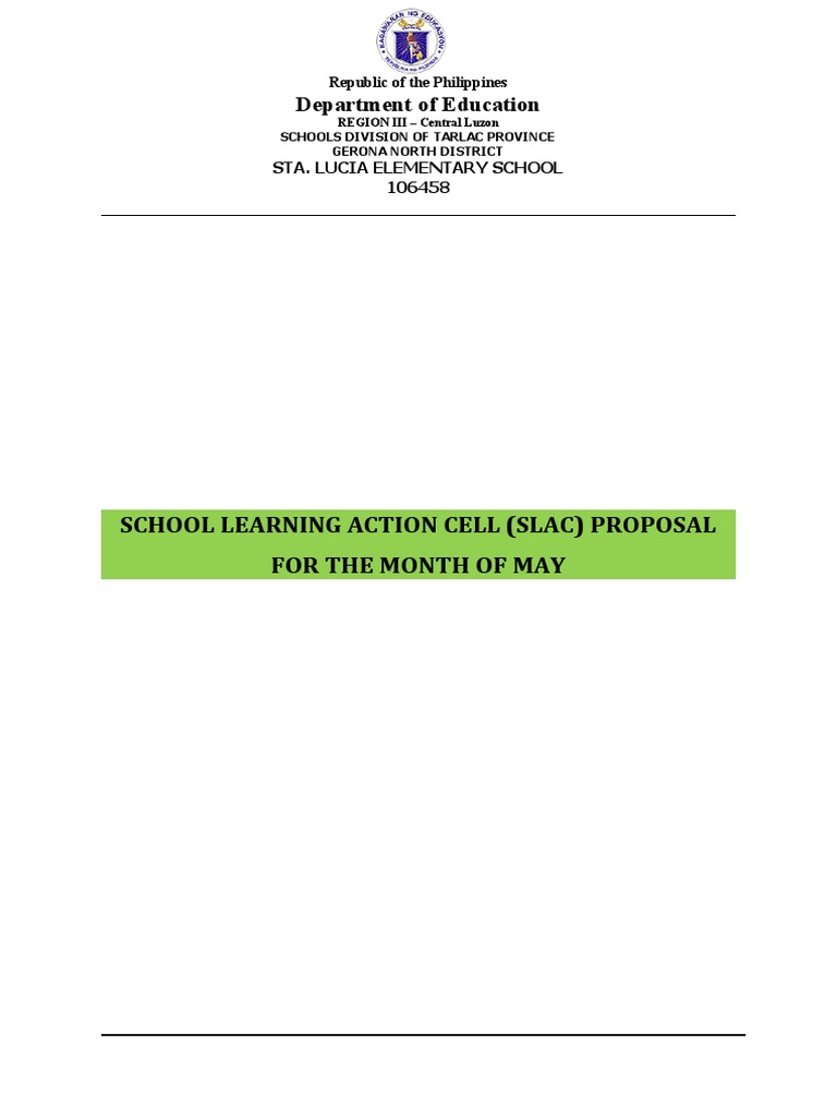 SLAC-Proposal-May 19, 2023 | PDF | Learning | Teachers