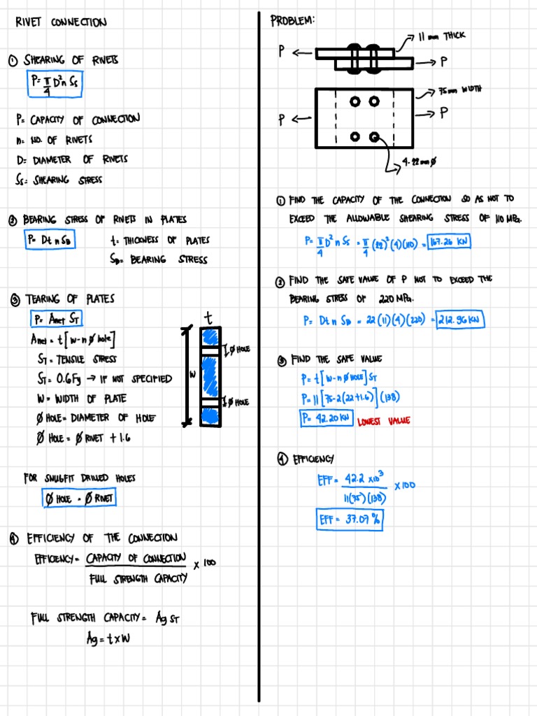 Steel Design Rivet Connection | PDF | Rivet | Stress (Mechanics)