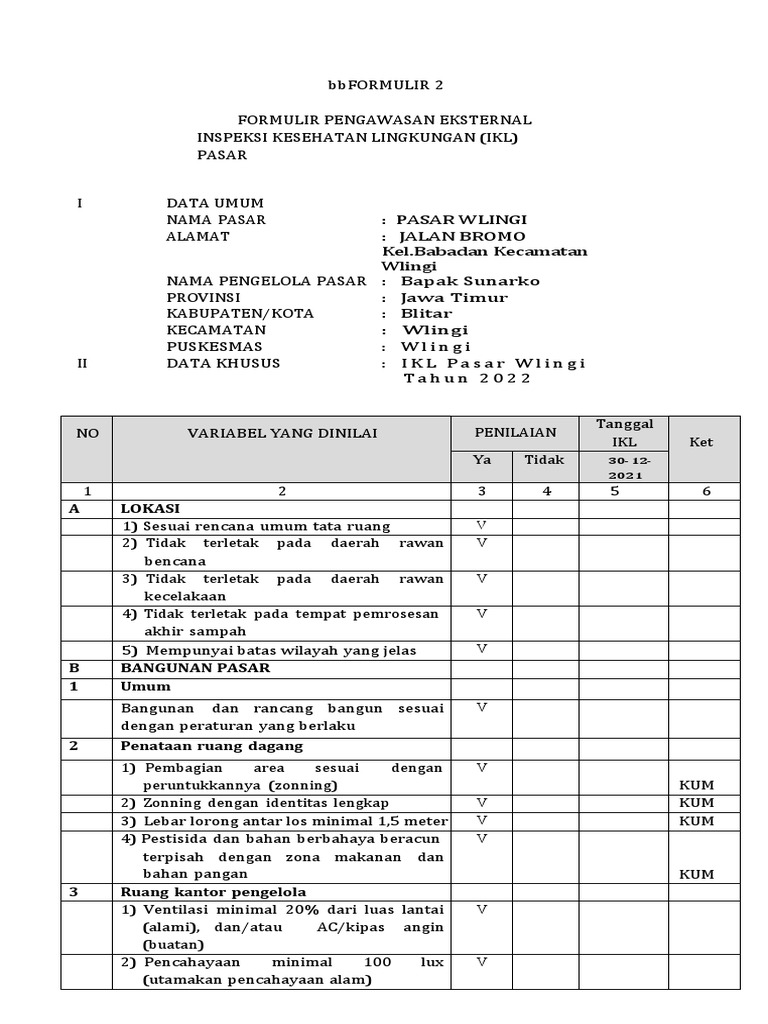 Ikl Pasar External 2022 | PDF