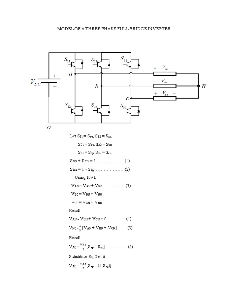 MODEL OF A THREE PHASE FULL BRIDGE INVERTER_100944 | PDF