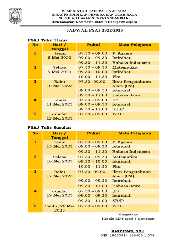 Jadwal Ujian | PDF