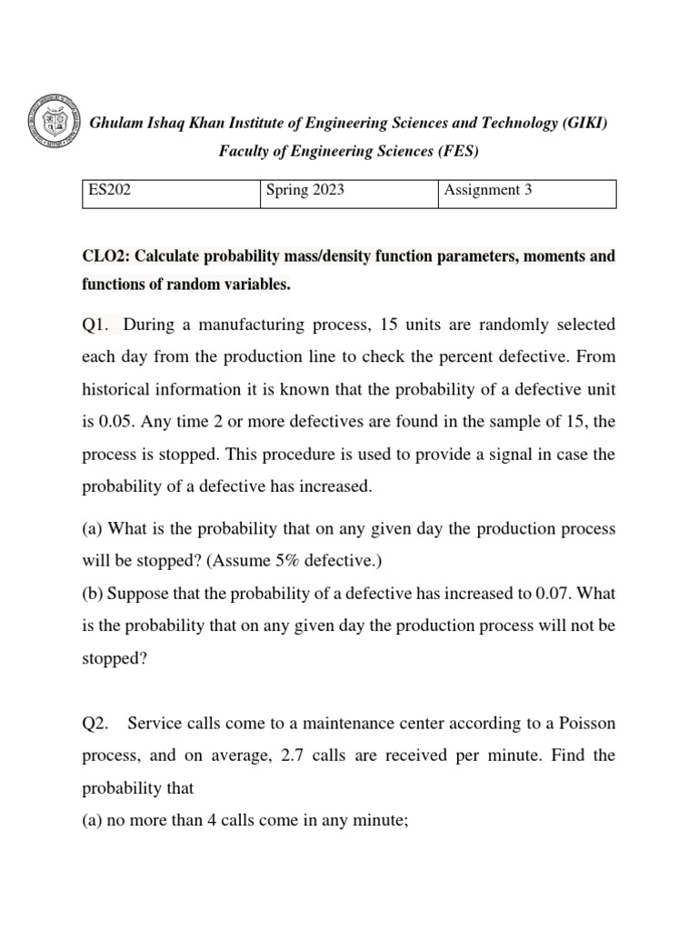 Assignment 3 ES202 PDF | PDF | Probability Density Function | Normal Distribution