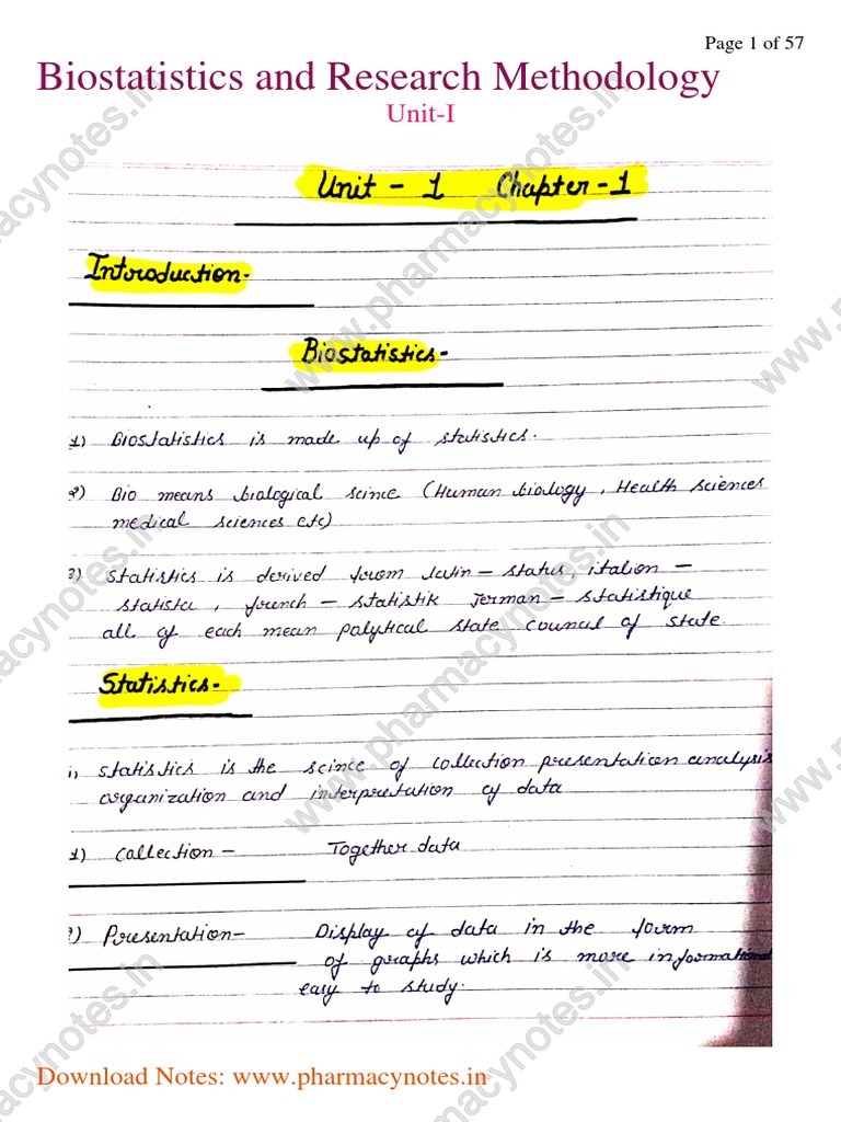 U-1 Biostatistics 8th Sem PDF | PDF