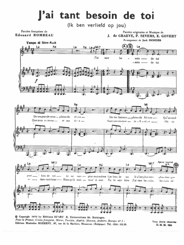 J Ai Tant Besoin de Toi | PDF