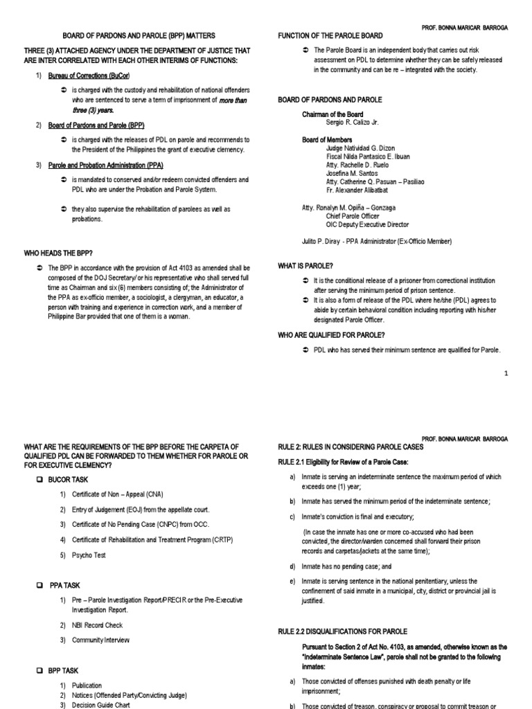 Board of Pardons and Parole | PDF | Pardon | Parole
