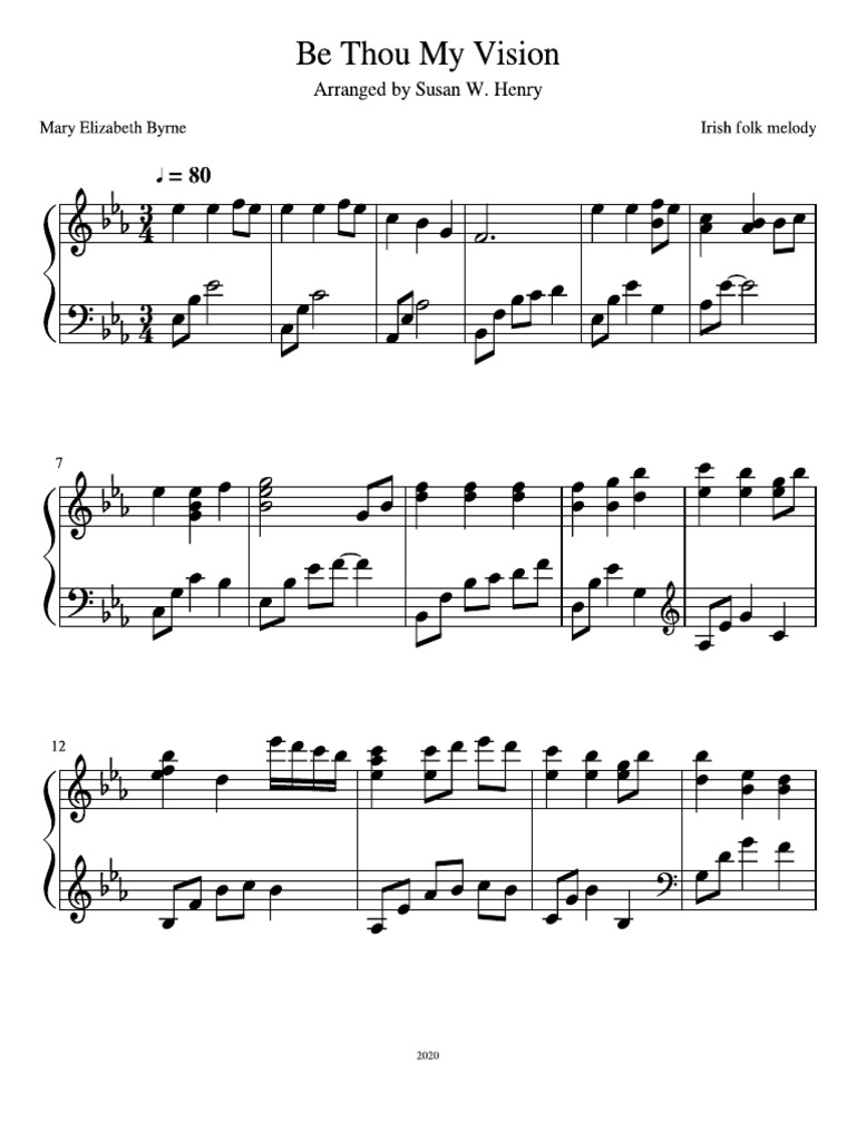 Be Thou My Vision Piano Solo | PDF