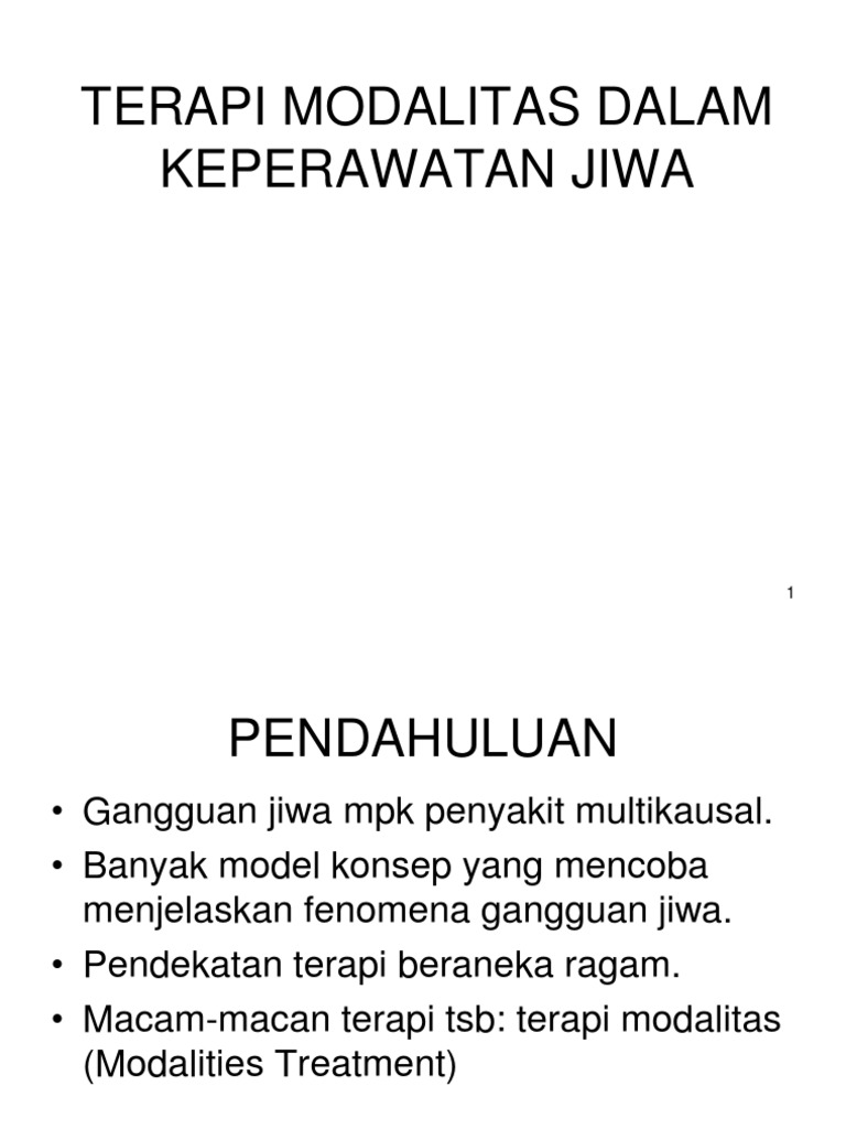Terapi Modalitas Keperawatan Jiwa | PDF