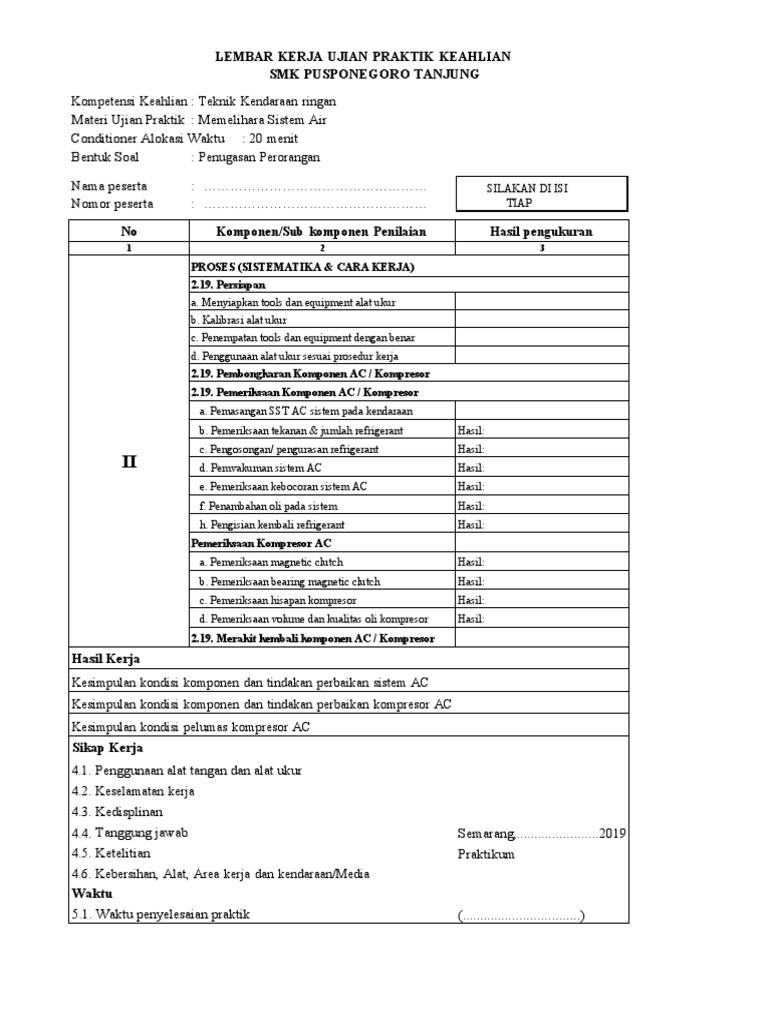 Job Sheet Ukk Ac | PDF