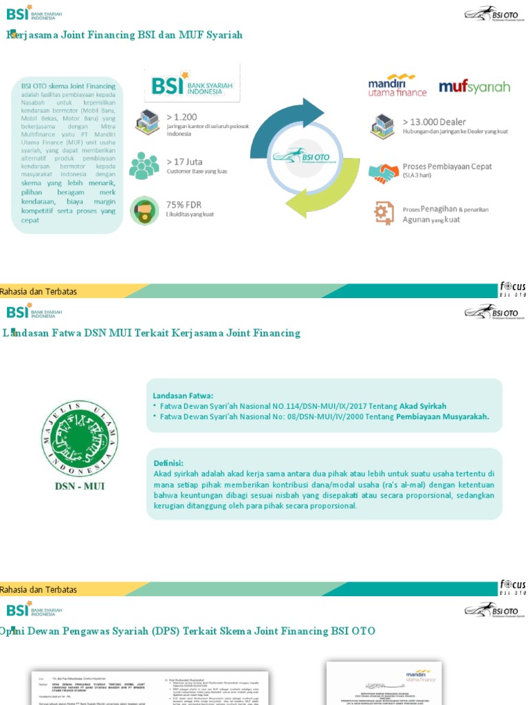 Skema Joint Financing BSI dan MUF | PDF | Pengelolaan Keuangan & Uang ...