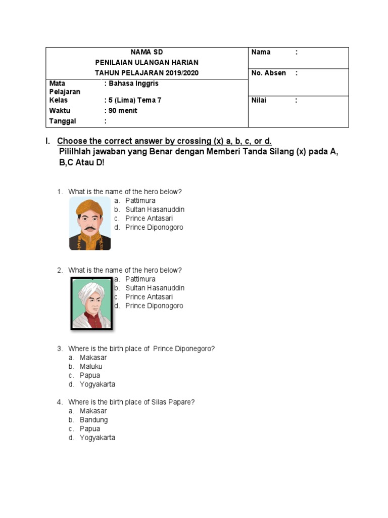 Soal Uh Tema 7 | PDF | Asia | Indonesia