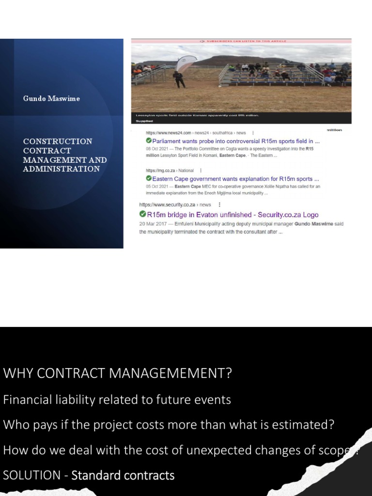 Contract Management And Administration Pdf Procurement Private Law