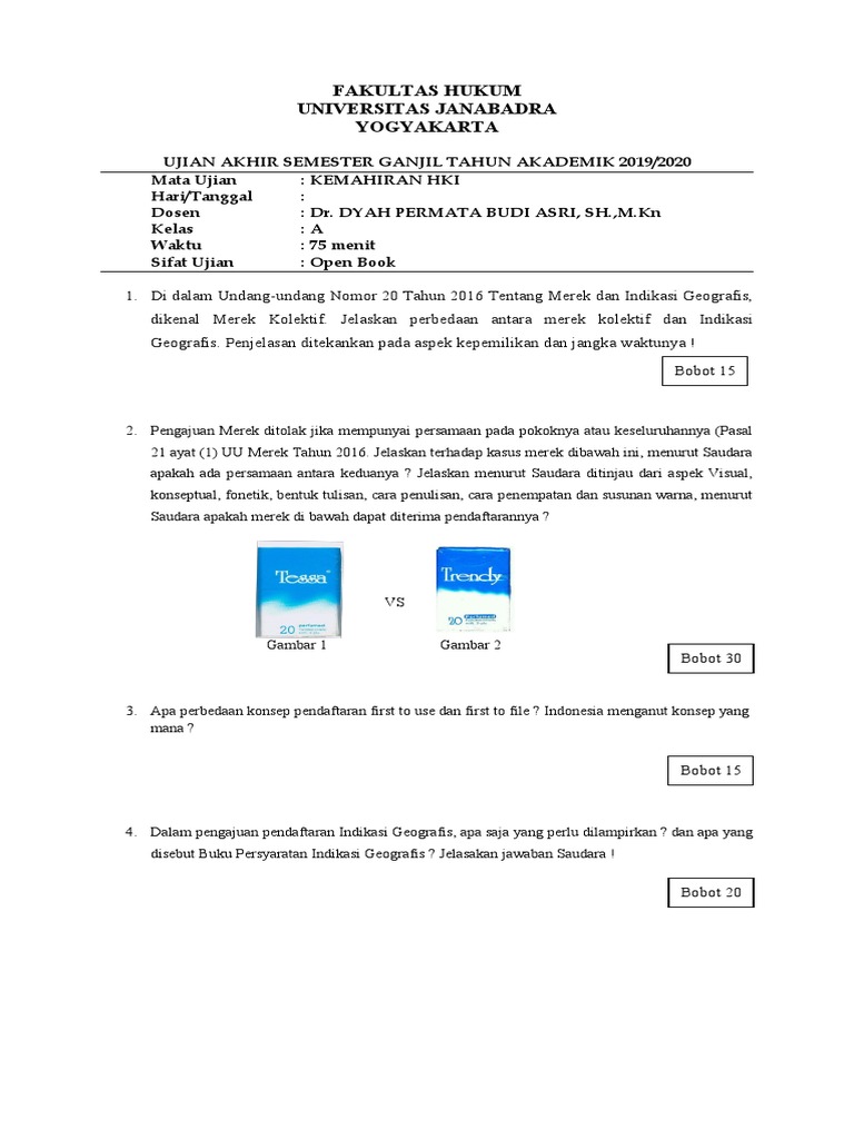 UAS Kemahiran HKI MBKM | PDF