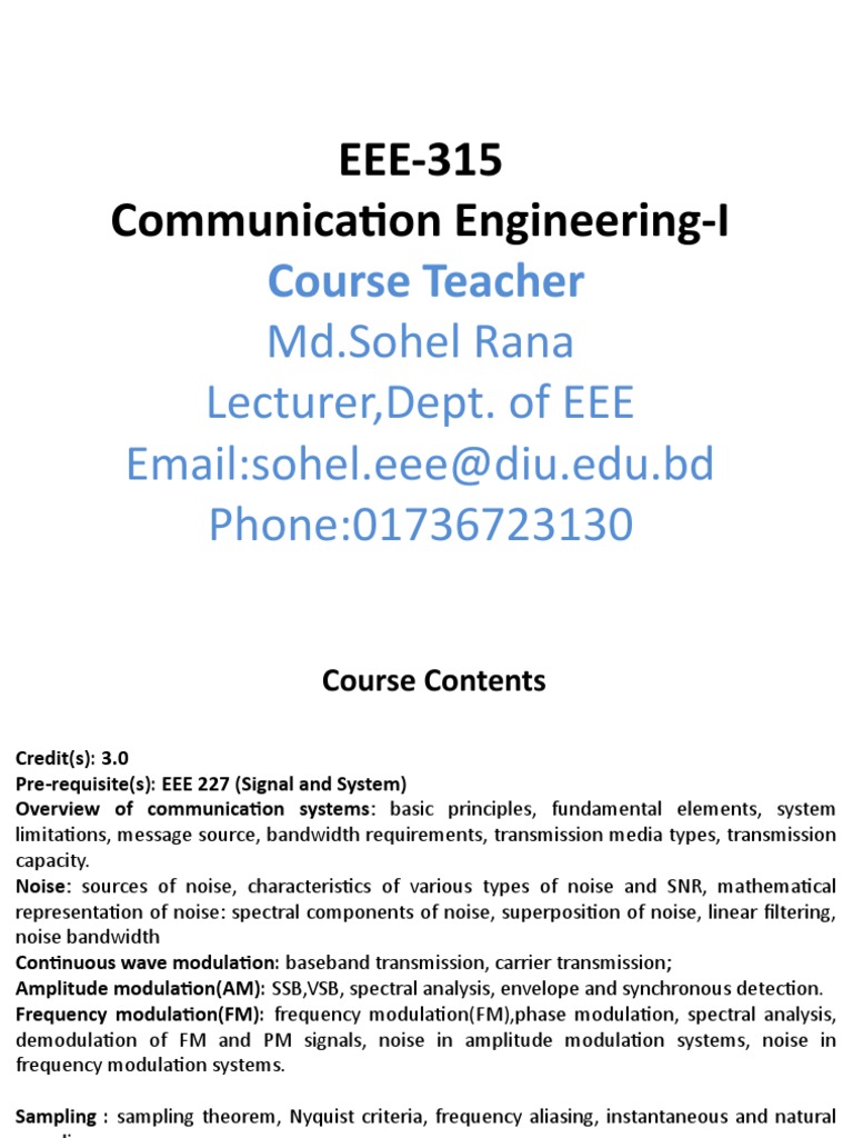 Introduction To Communication Engineering | PDF | Modulation | Multiplexing