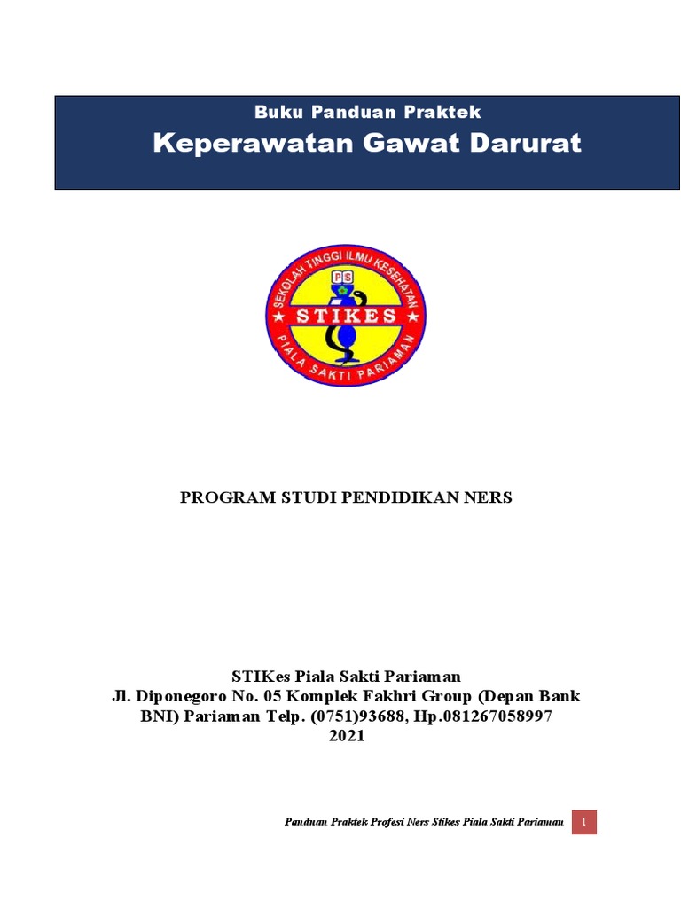 Buku Panduan Profesi Ners Stase KGD Kritis 2022 2023 | PDF