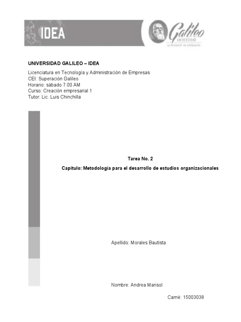 Tarea Creación Empresarial Semana 2 | PDF | Planificación | Comportamiento organizacional