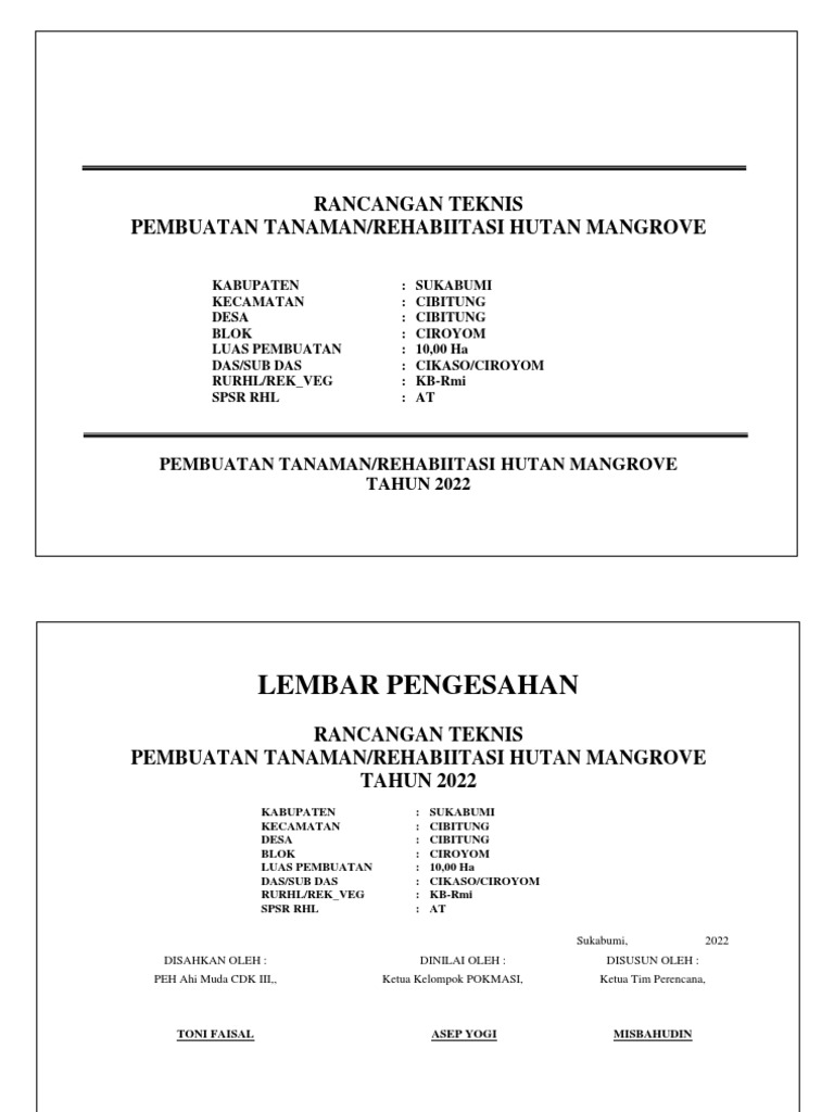 Rantek Mangrove Sukabumi | PDF