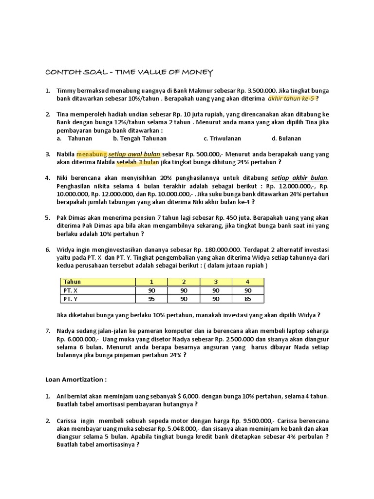 Contoh Soal Time Value Of Money Pdf