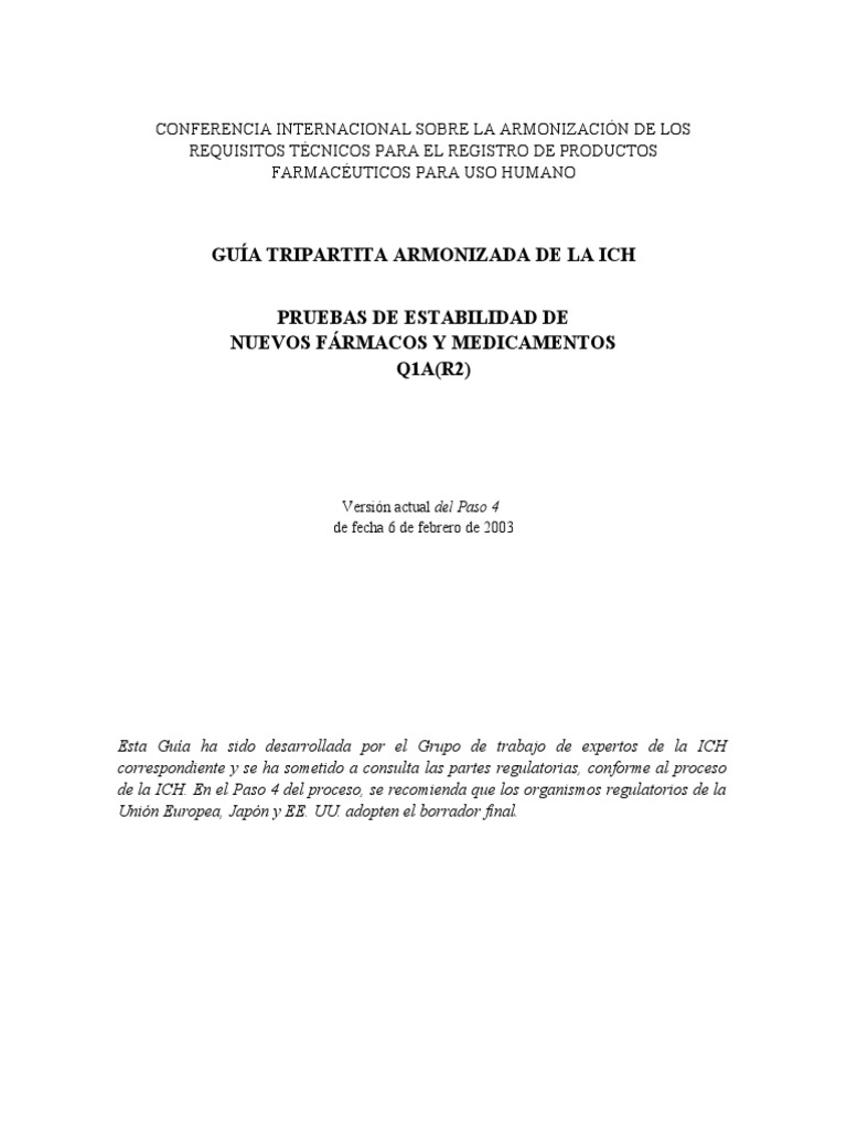 Guía Q1A (R2) | PDF