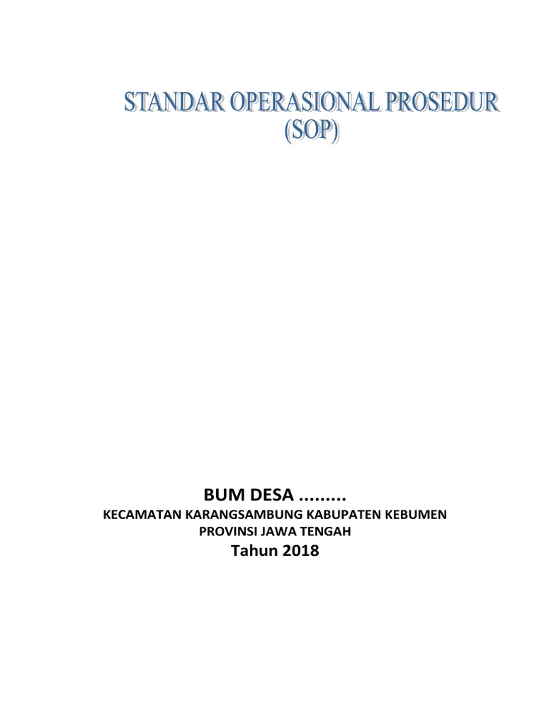 SOP Pinjaman - Bumdesa | PDF