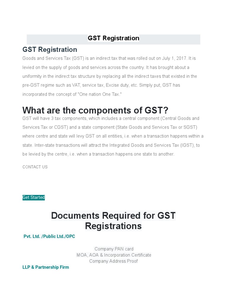 GST Registration | PDF