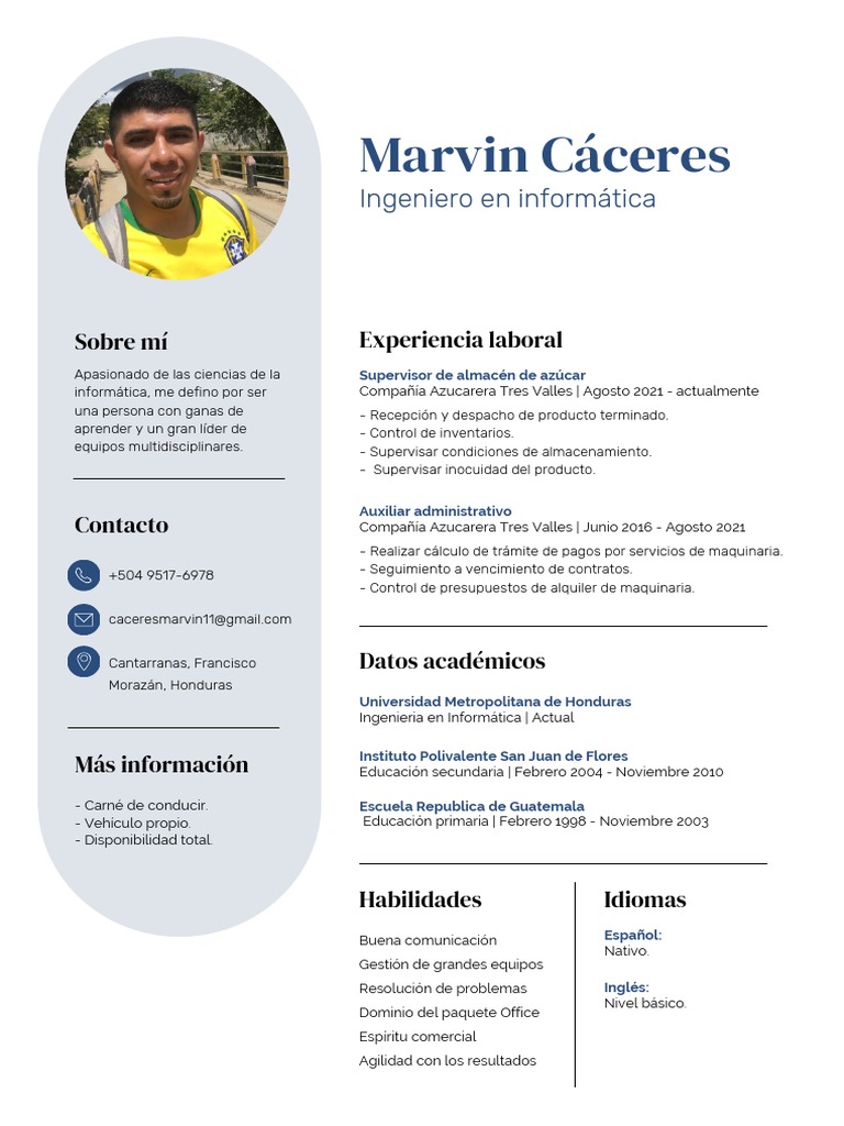 CV Marvin Cáceres | PDF