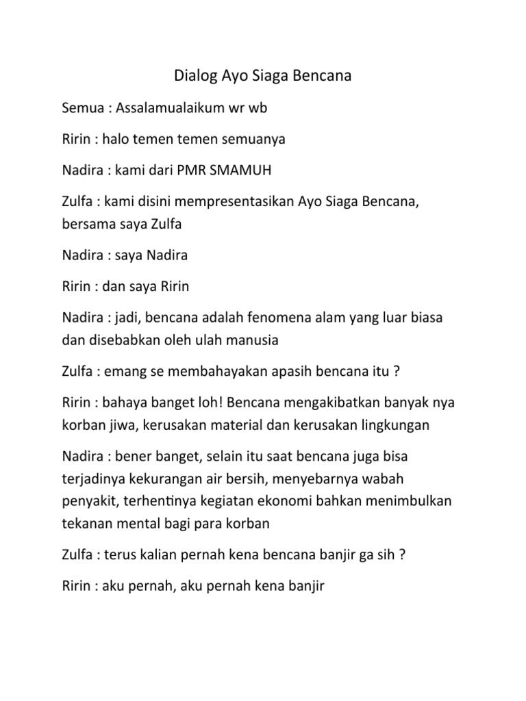 Dialog Ayo Siaga Bencana | PDF