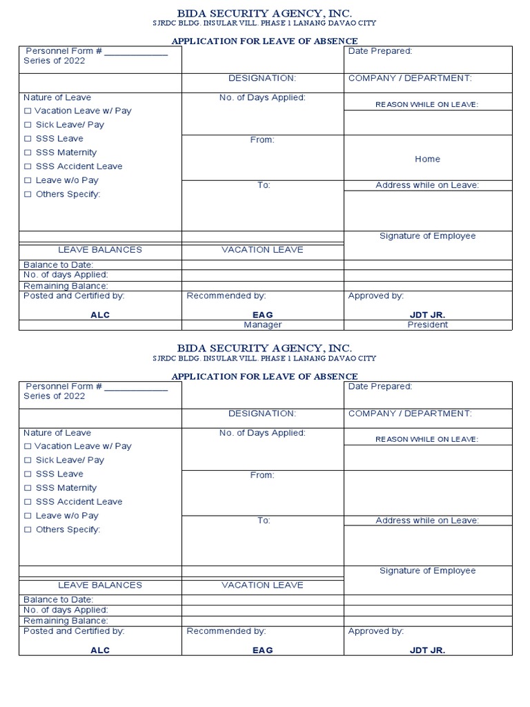 VL SL Form | PDF | Working Time | Expense