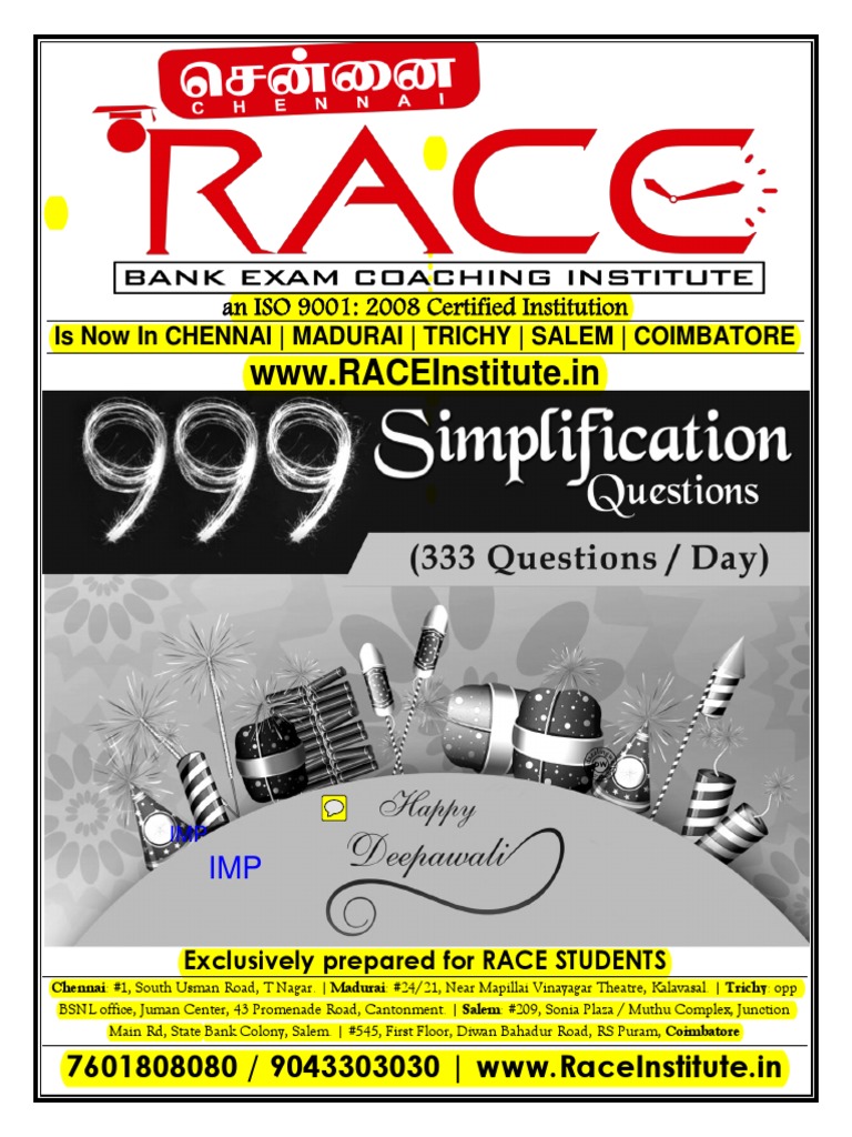 1000 Simplification Maths Objective Questions Solved PDF | PDF