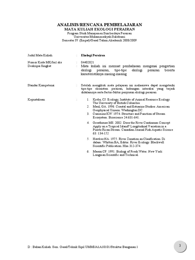 Silabus, RPP SAP Ekologi | PDF