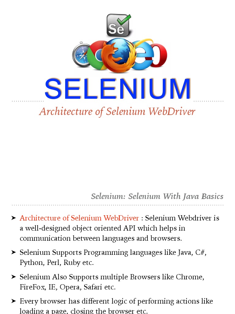 Architecture of WebDriver | PDF