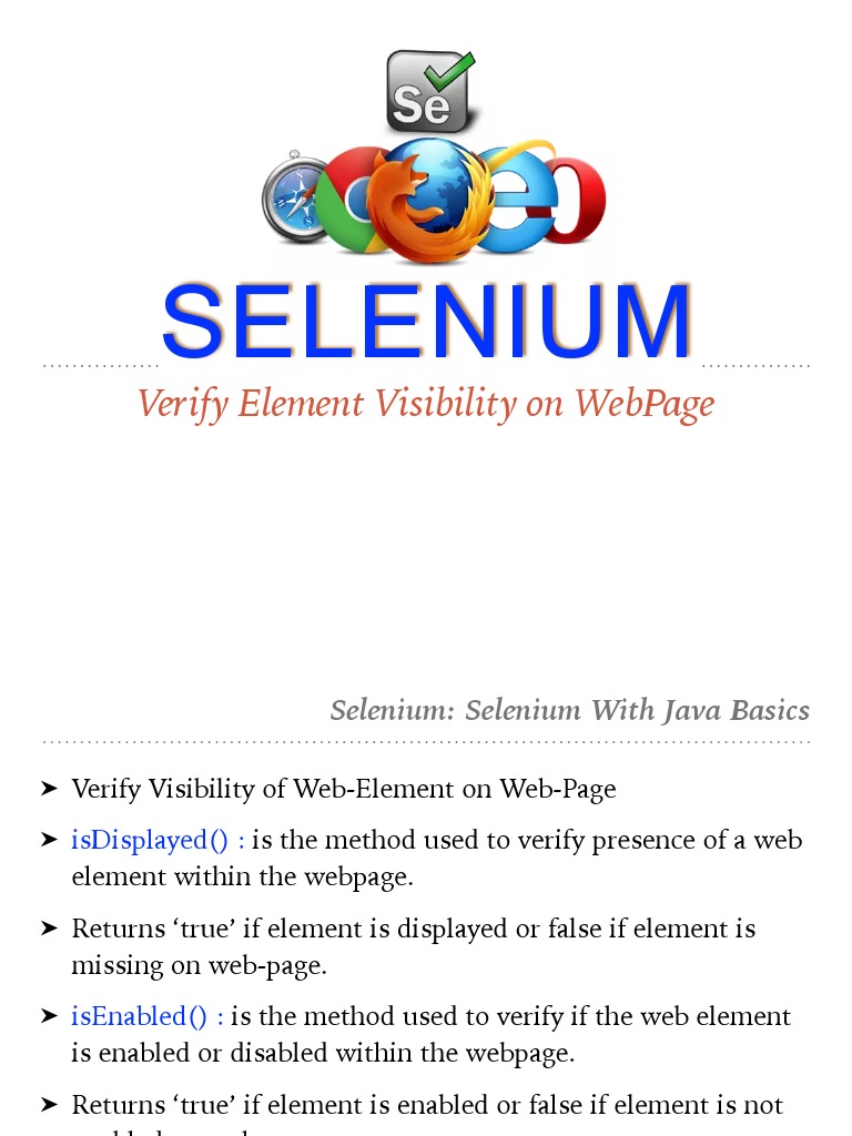 Check Visibility of Element | PDF Check Visibility of Element | PDF