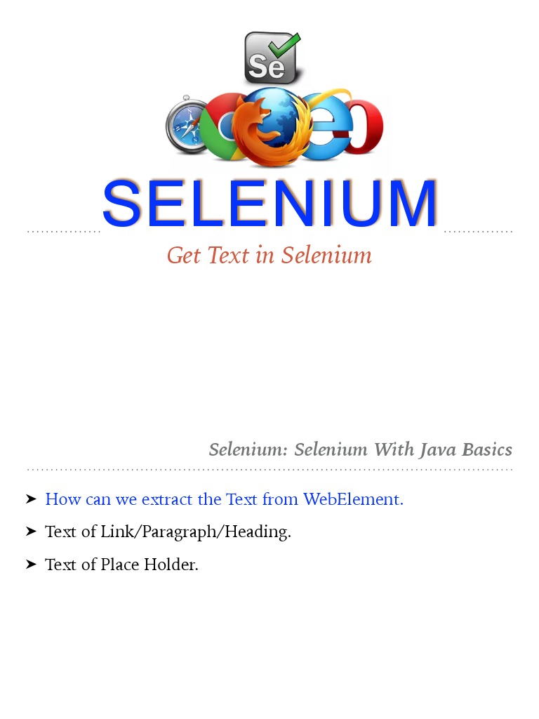 Extract Text in Selenium Java | PDF | Computers