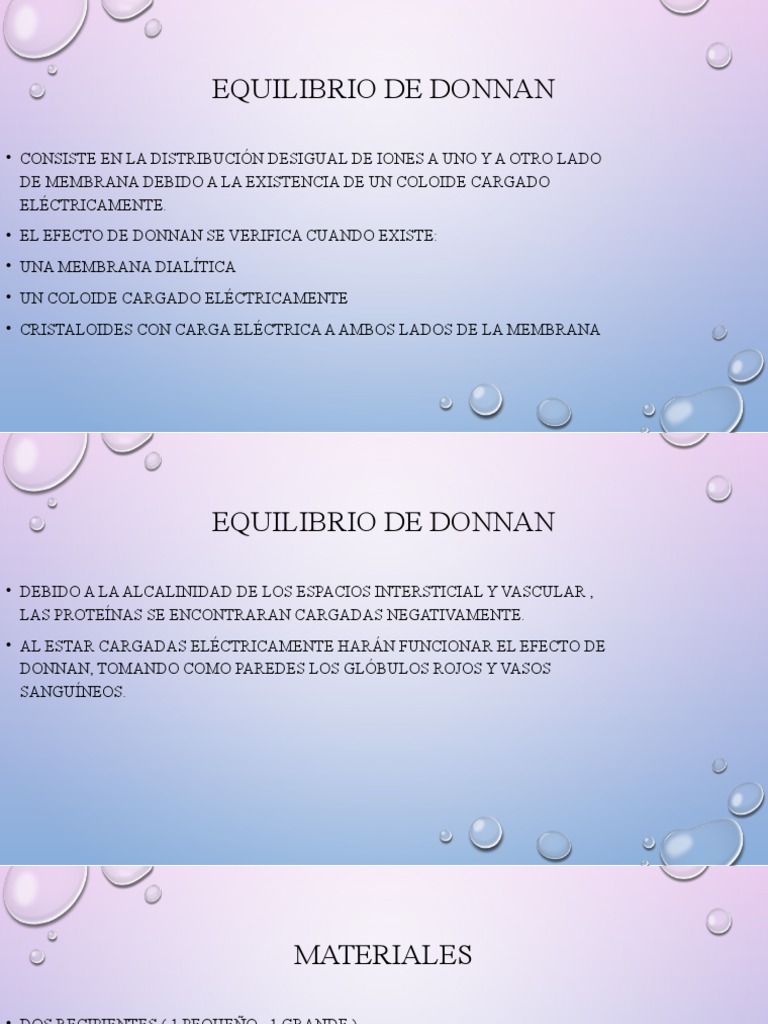 Equilibrio de Donnan | PDF