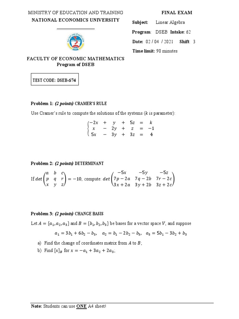 Dseb2 6 | PDF | Eigenvalues And Eigenvectors | Linear Map