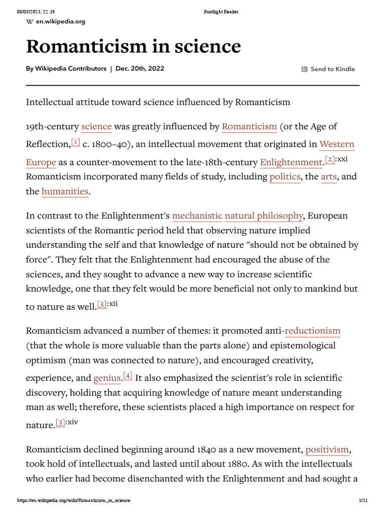Romanticism in Science | PDF | Science | Observation