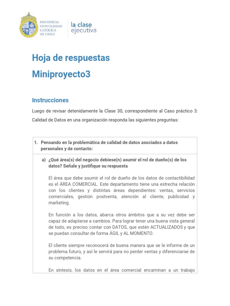 Hojas de Respuestas - Miniproyecto 3 AB | PDF