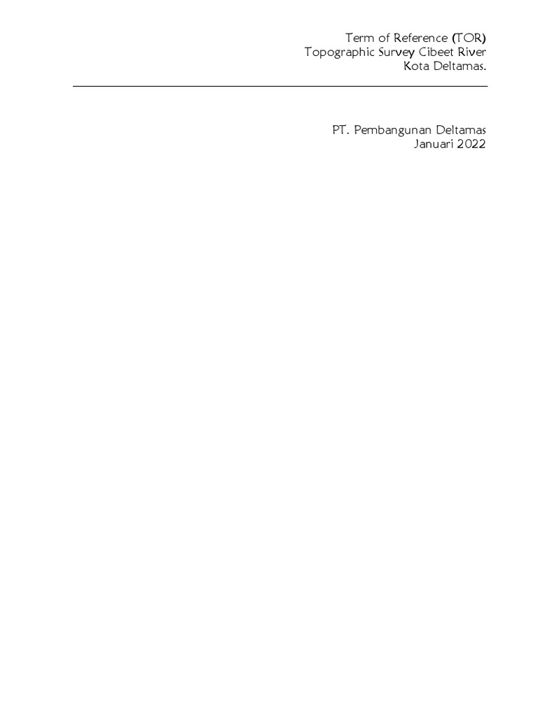 TOR Survey Topografi Sungai Cibeet | PDF | Surveying | Contour Line