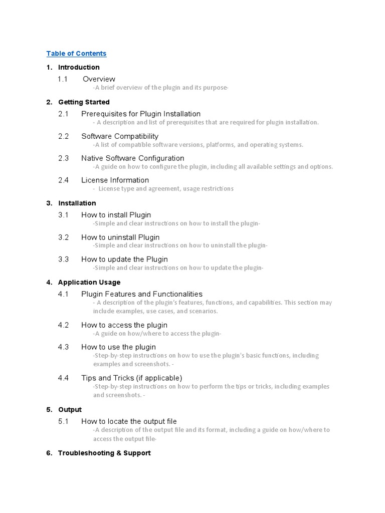 Table of Contents - Plugin User Manual | PDF | Installation (Computer Programs) | Faq