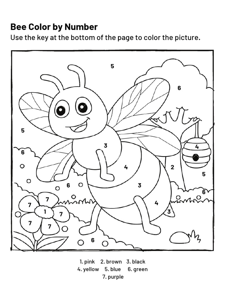 Bee Color by Number Guide | PDF