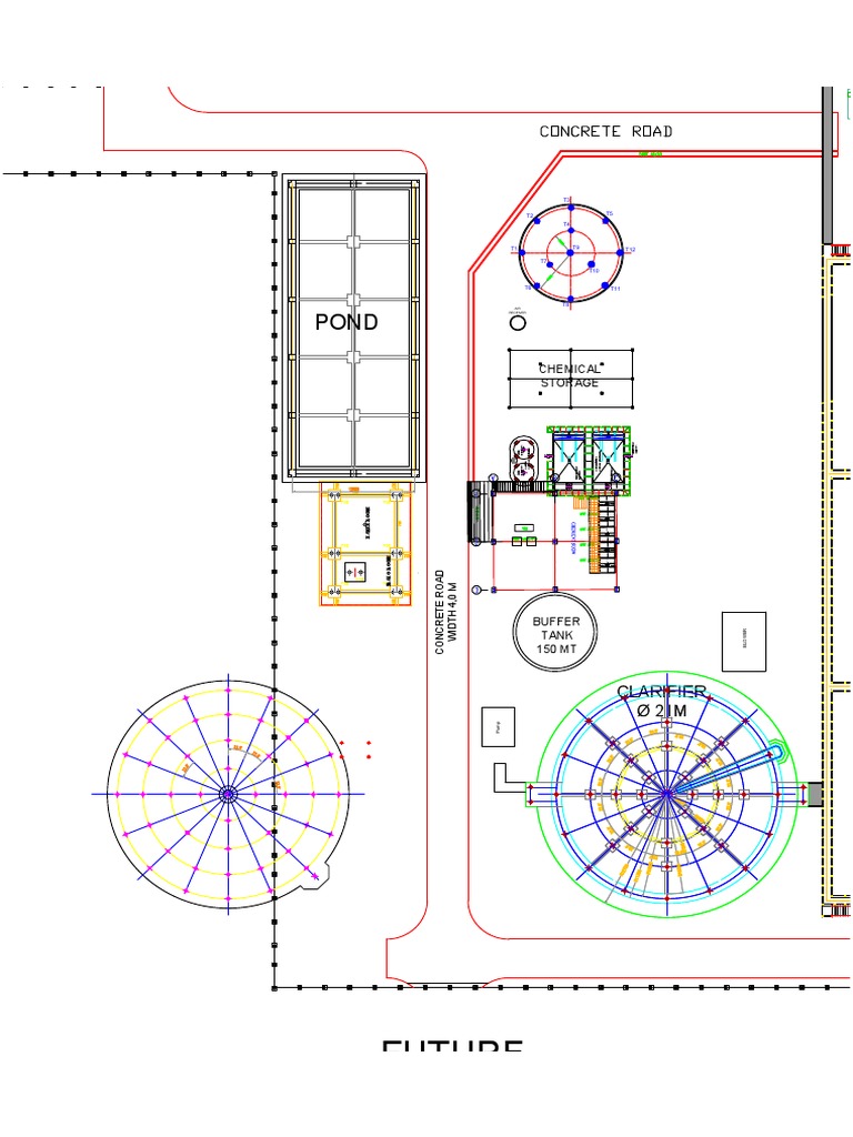 LAYOUT WWTP (Clarifier Pond & Sludge Tank) | PDF