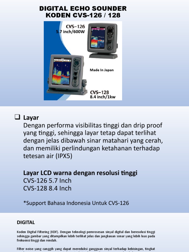 KODEN Echo Sounder CVS126-128 | PDF | Teknologi & Rekayasa