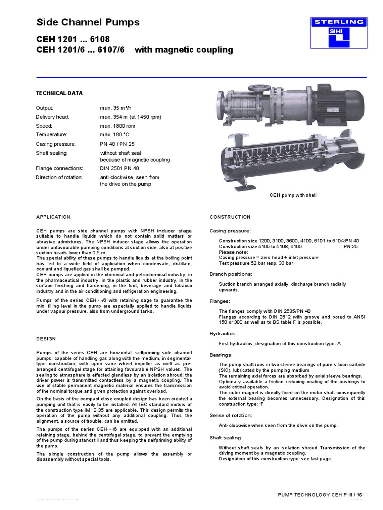 SIHI CEH Magnetic Coupling | PDF | Pump | Bearing (Mechanical)