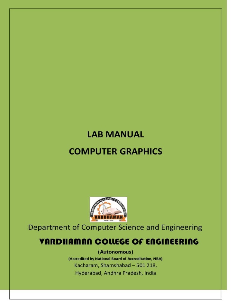 Computer Graphics Lab Manual | PDF